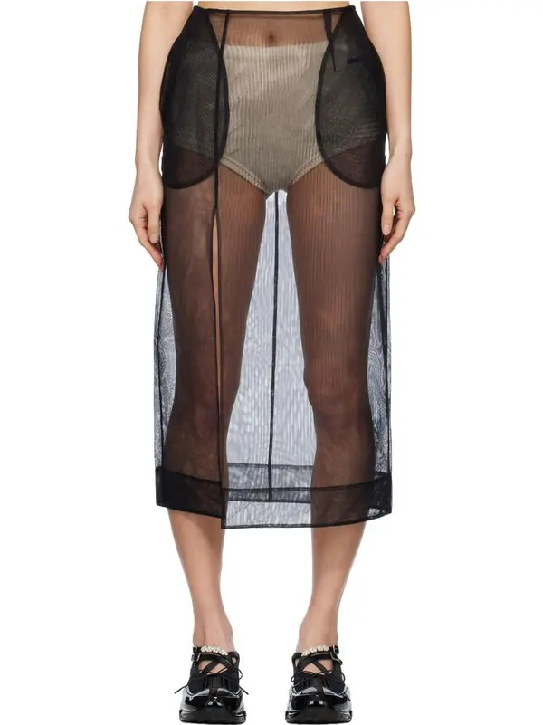 Simone Rocha Sheer Tulle Pencil Skirt - Black