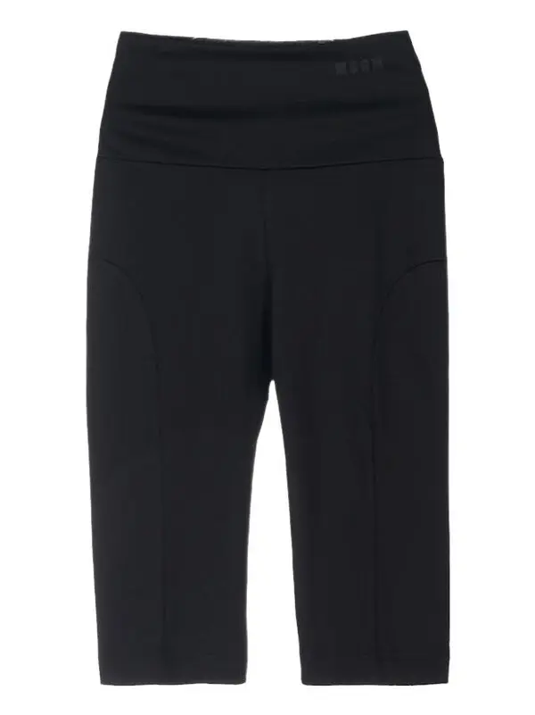 MSGM Logo-print High-waist Stretch Shorts - Black