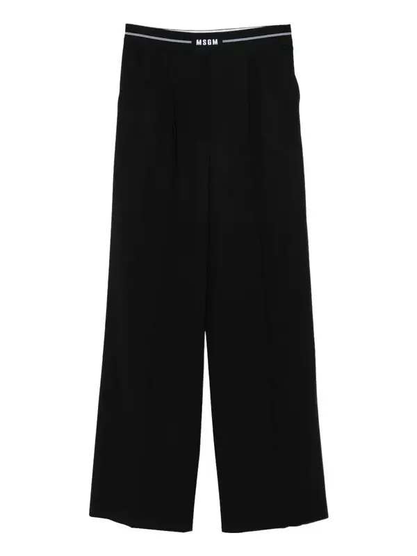 MSGM Logo Waistband Tailored Trousers - Black