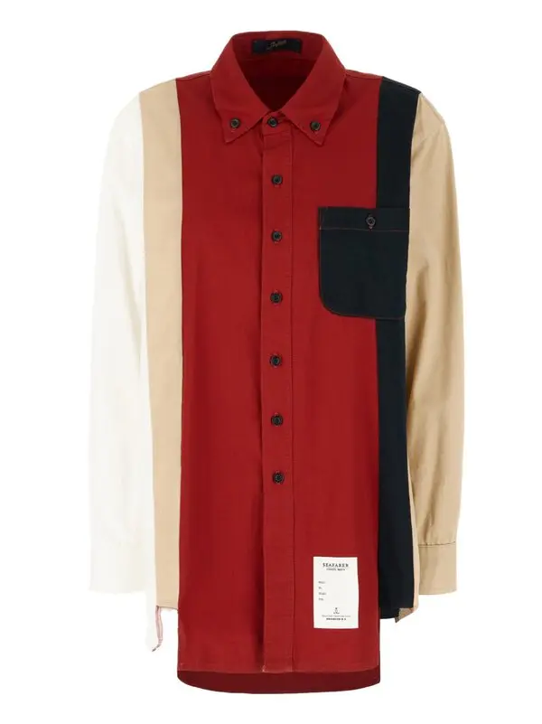 THE SEAFARER Cotton Shirt With Lapel And Chest Pocket - Red