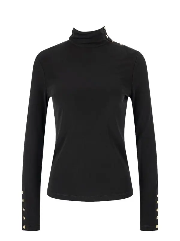 Tory Burch Button-detailed Knitted Jumper - Black