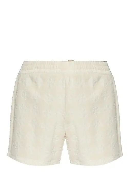 Tory Burch Terry Jacquard Logo Shorts - Cream