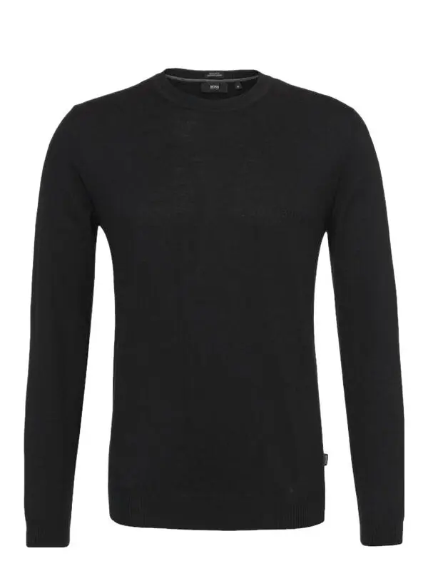 Hugo Boss Long-sleeved Ribbed Sweater - Black