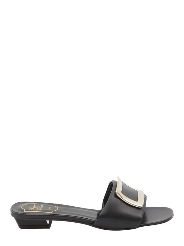 ROGER VIVIER Open-toe Mules With Metal Buckle - Black