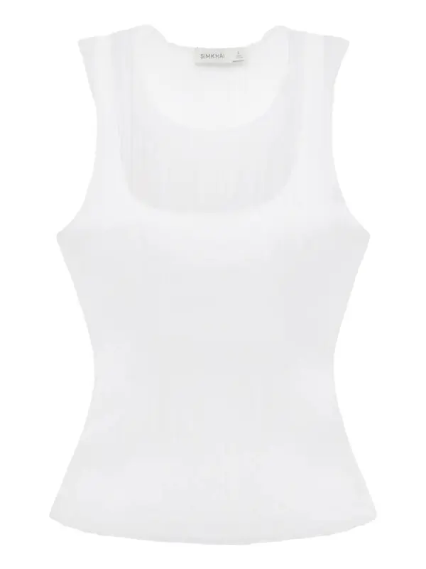 Simkhai Oakley Semi-sheer Tank Top - White