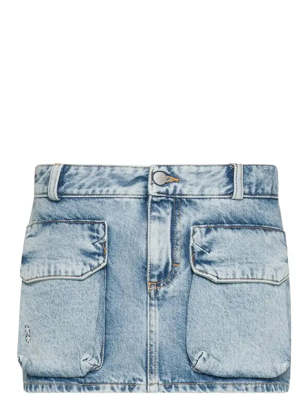 ICON DENIM LOS ANGELES Gio Cargo Denim Mini Skirt - Gray