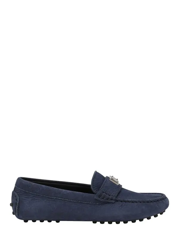 Dolce & Gabbana Logo Plaque Leather Loafers - Black