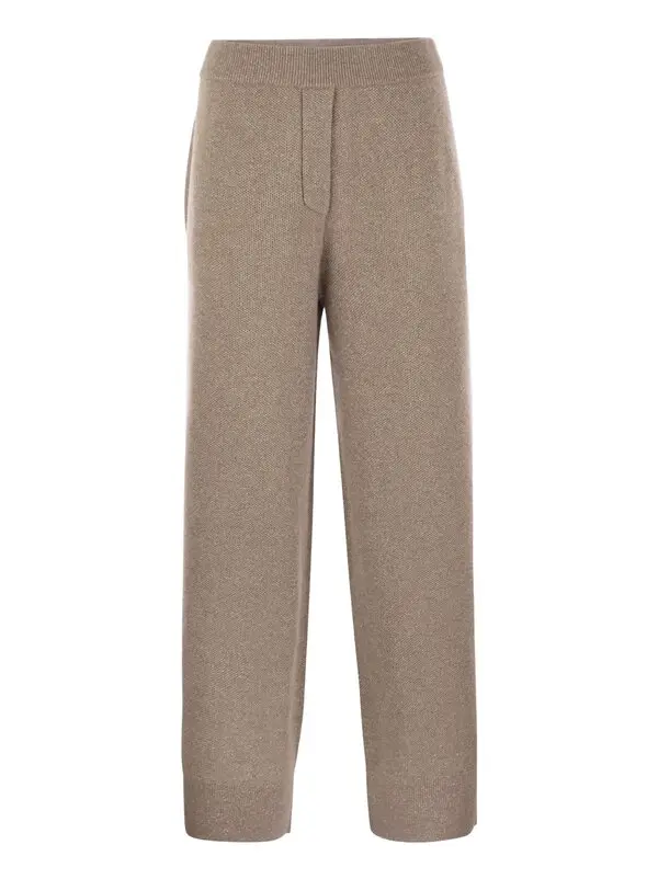 Brunello Cucinelli Rib-knit Track Pants - Gray