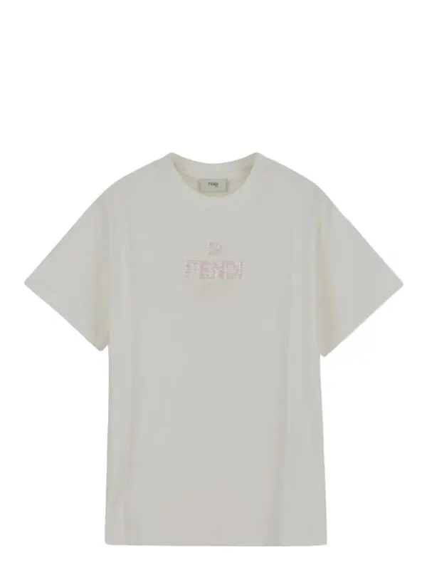 Fendi Logo Print Cotton T-shirt - White