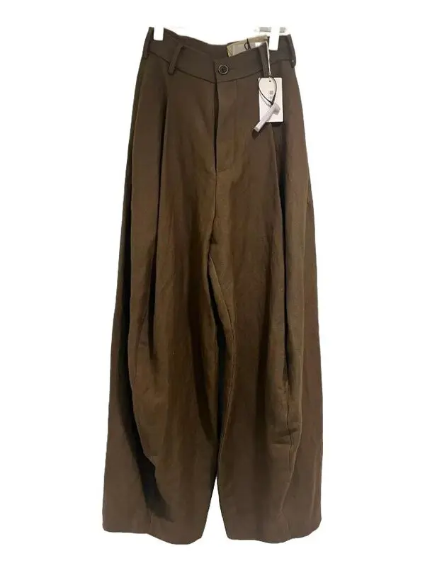 UMA WANG Pleated Tailored Trousers - Brown