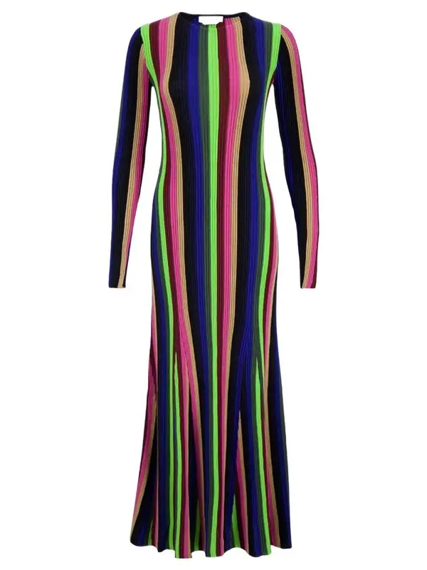Gabriela Hearst Striped Ribbed Knit Maxi Dress - Multi-color