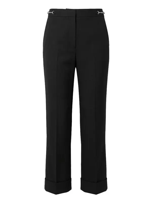 Gucci Slim Horsebit Detail Tailored Pants - Black