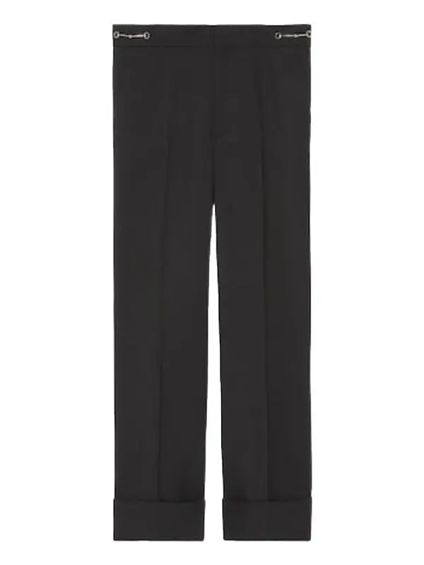 Gucci Slim Horsebit Detail Tailored Pants - Black