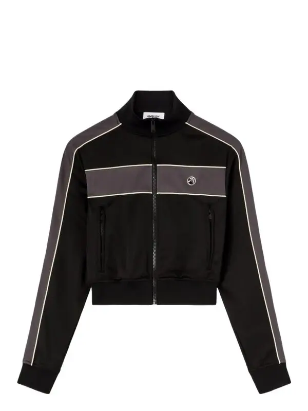 AMBUSH Cropped Track Jacket With Emblem Detail - Black