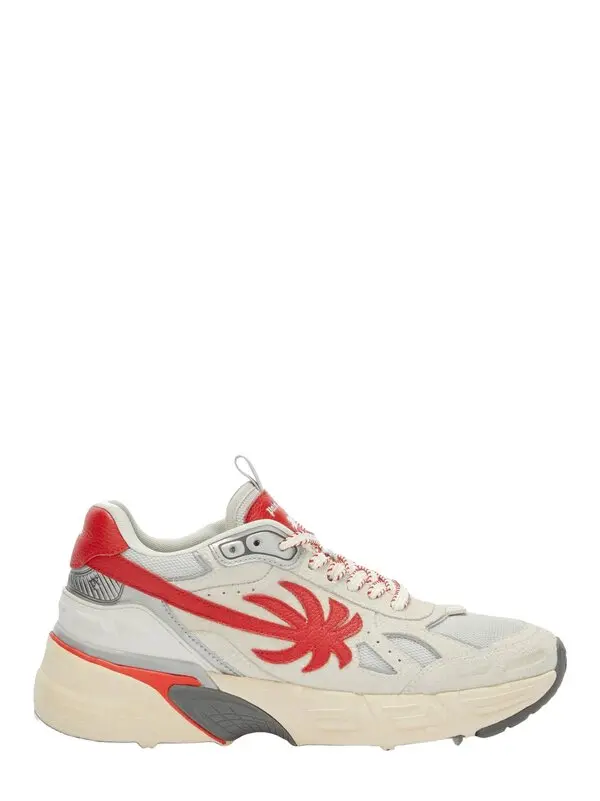 Palm Angels The Palm Runner Round Toe Sneakers - White