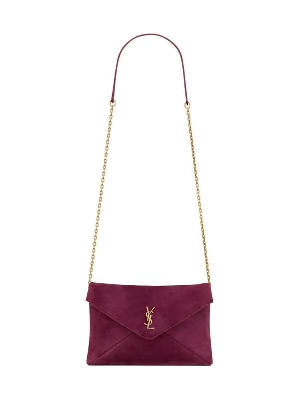 Saint Laurent Cassandre Small Chain Pouch - Deep Fuchsia