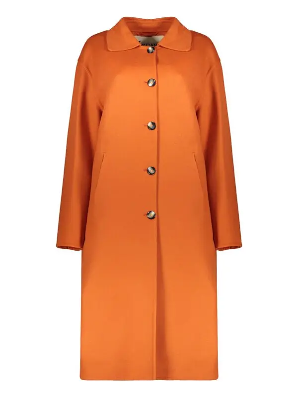 Herno Single-breasted Wool Coat - Orange