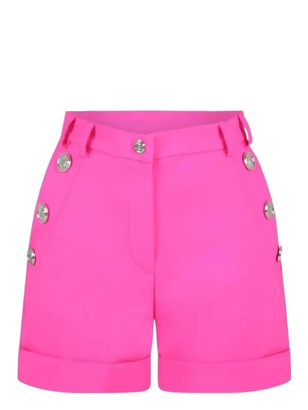 Balmain Button-embellished Slim-fit Shorts - Pink