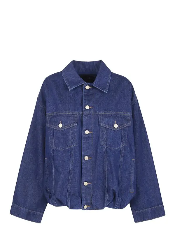 7 For All Mankind Gathered Denim Jacket - Blue