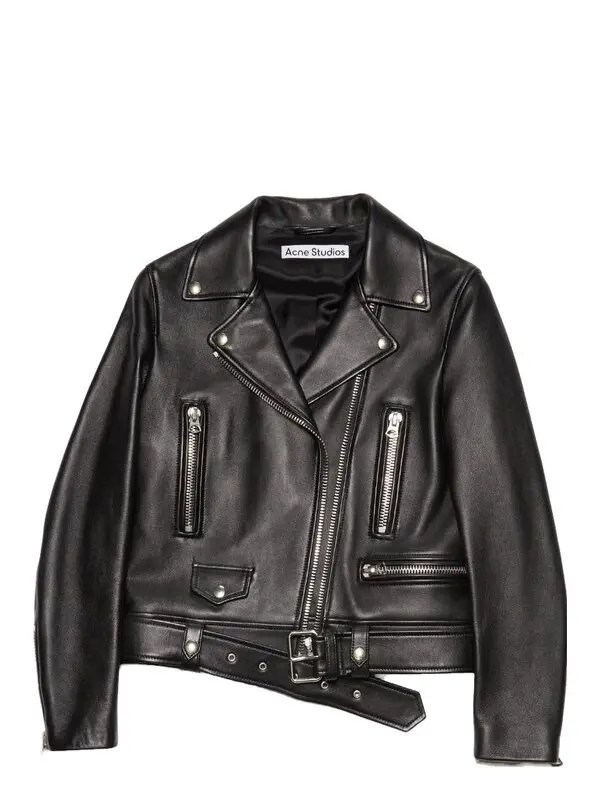 Acne Studios Zipped Biker Jacket - Black