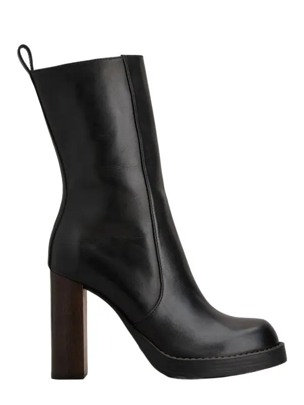 TOD'S Leather Zip-fastening Block-heel Boots - Black