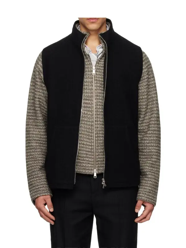 RIER Full-zip Wool Vest - Black