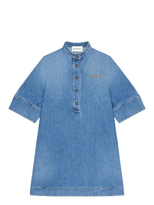 Givenchy Washed Denim Shirt Dress - Medium Blue