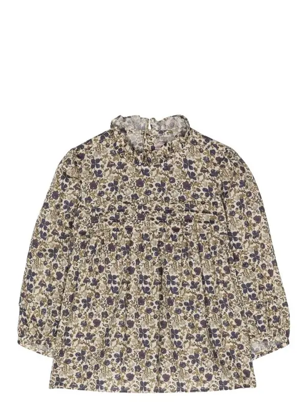 Bonpoint Floral-printed Ruffled-trim Blouse - Nude