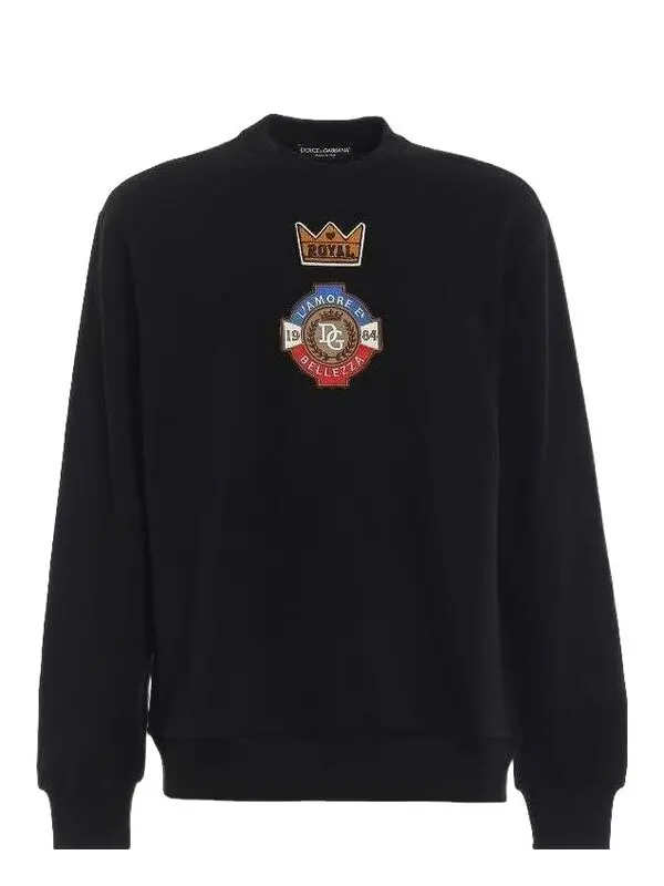 Dolce & Gabbana Embroidered Round Neck Sweatshirt - Black
