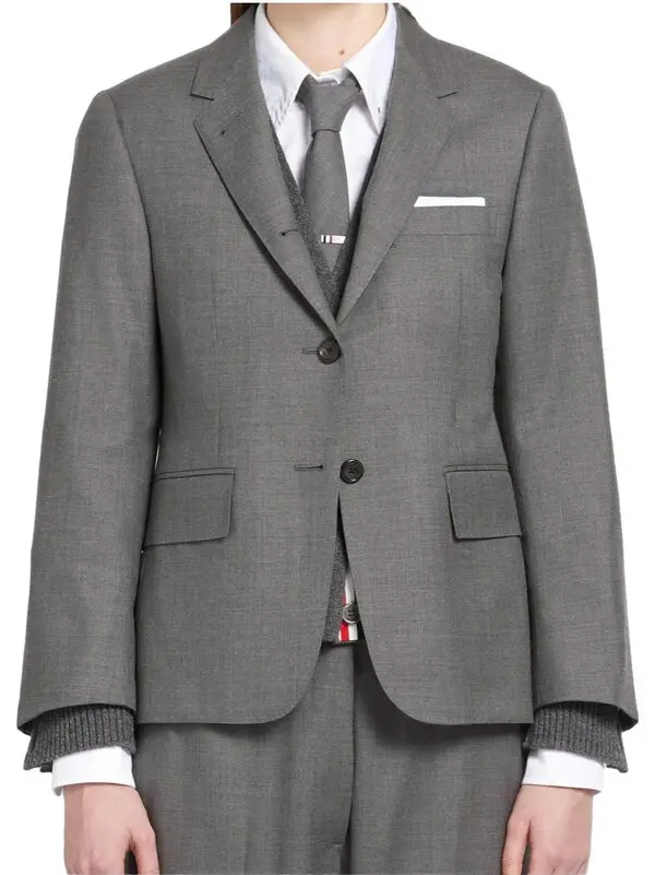 Thom Browne Single-breasted Twill Blazer - Medium Gray