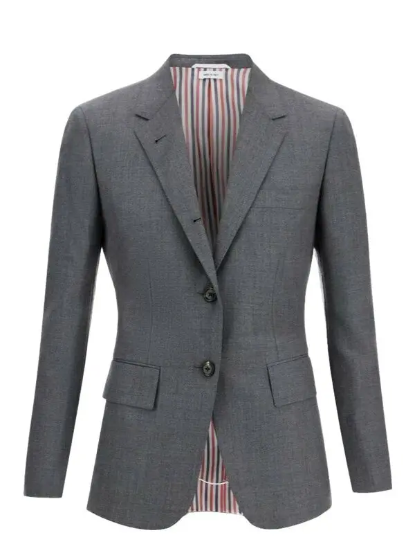Thom Browne Single-breasted Twill Blazer - Medium Grey