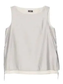 Peserico Sleeveless Layered Top With Side Ties - White