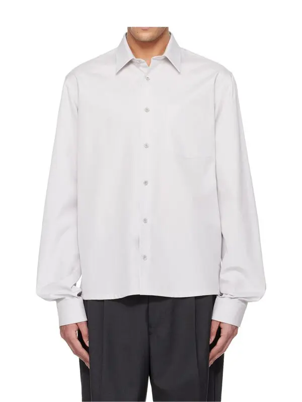 RIER Popeline Long-sleeved Shirt - Light Gray