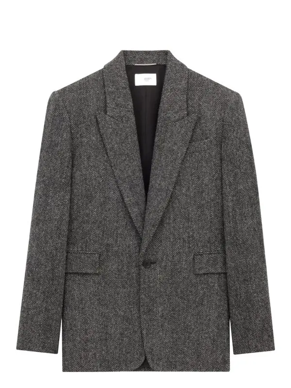 Saint Laurent Single-breasted Long-sleeved Blazer - Black