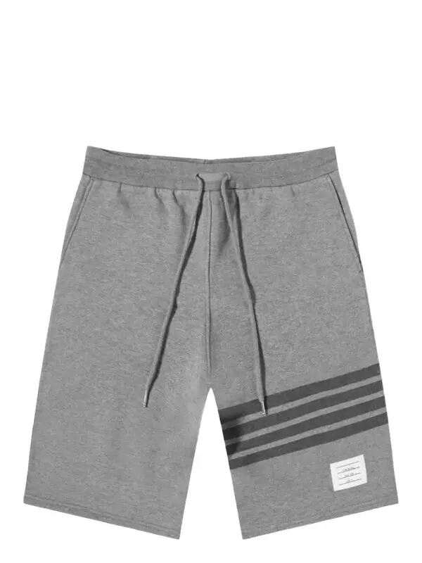 Thom Browne Four-bar Stripe Jersey Shorts - Medium Gray