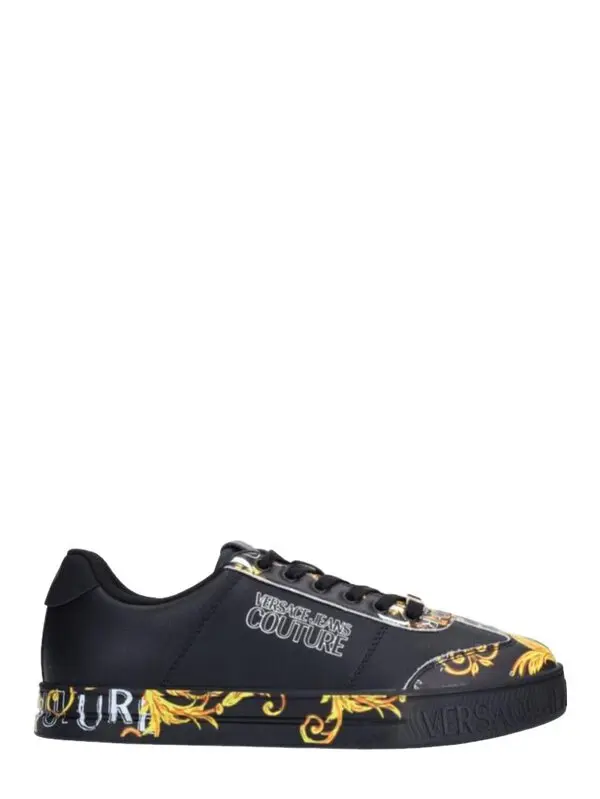 Versace Baroccoflage Print Lace-up Sneakers - Black