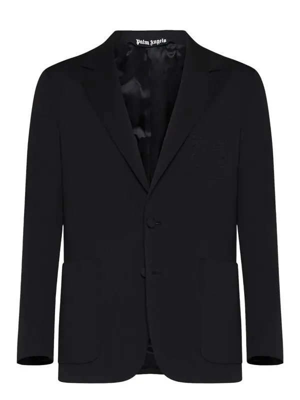 Palm Angels Single-breasted Tailored Blazer - Black