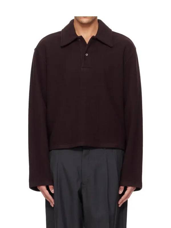 RIER Wool Collared Polo Shirt - Tan