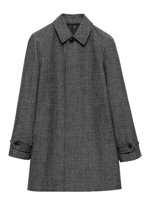 Prada Long-sleeved Button-up Coat - Black/white
