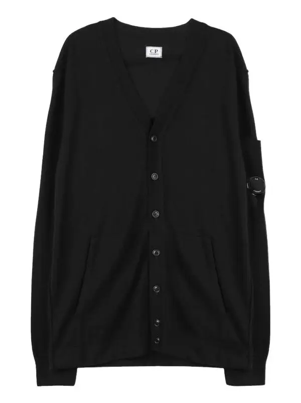 C.P. COMPANY Lens Detail Cardigan - Black