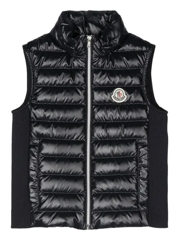 Moncler Logo Patch Goose Down Gilet - Midnight Blue