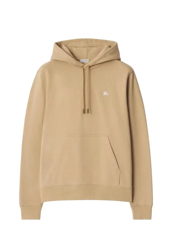 Burberry Drawstring Hood Sweatshirt With Embroidered Logo - Flax