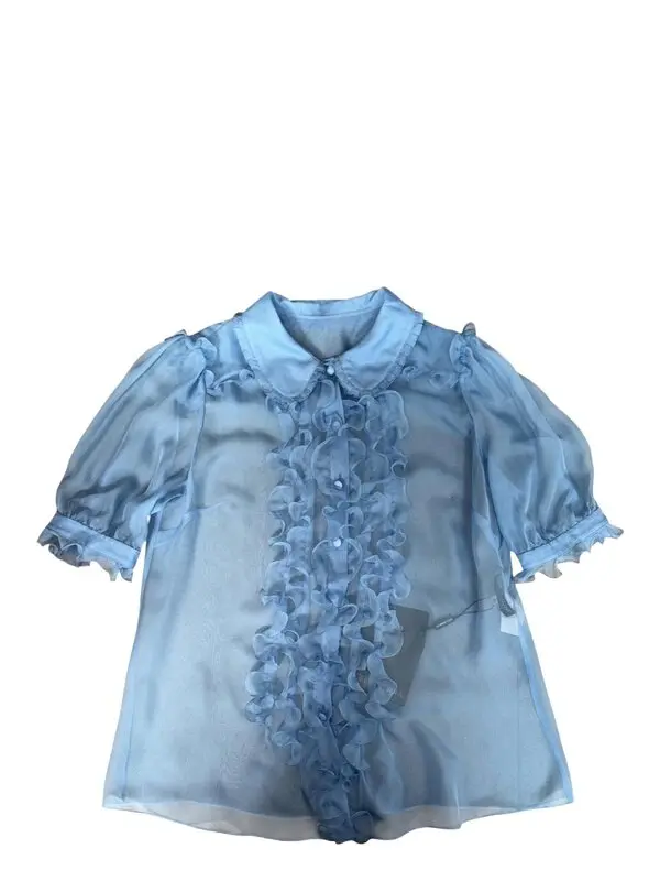 Dolce & Gabbana Ruffle Detail Short Sleeve Shirt - No