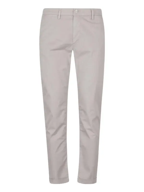 RE-HASH Belt Loops Slacks With Button Placket And Back Button Pockets - Gray