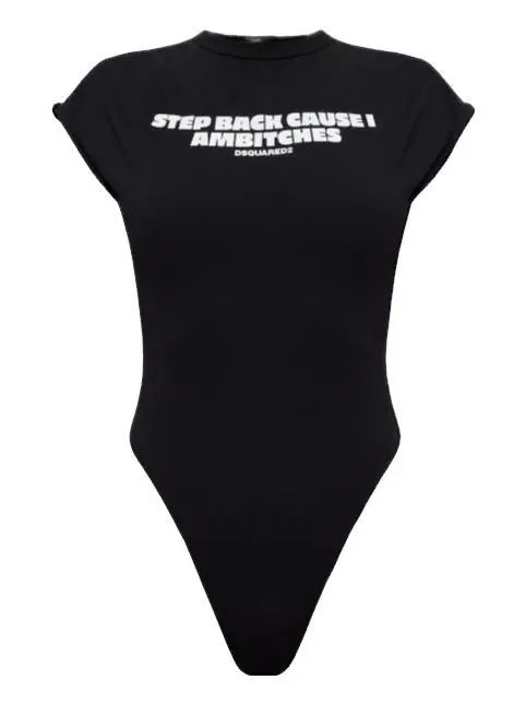 Dsquared2 Printed Crewneck Bodysuit - Black