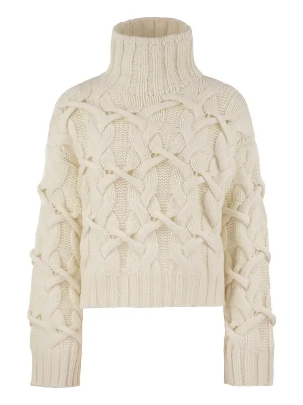 Brunello Cucinelli High Neck Cashmere Sweater - Nude
