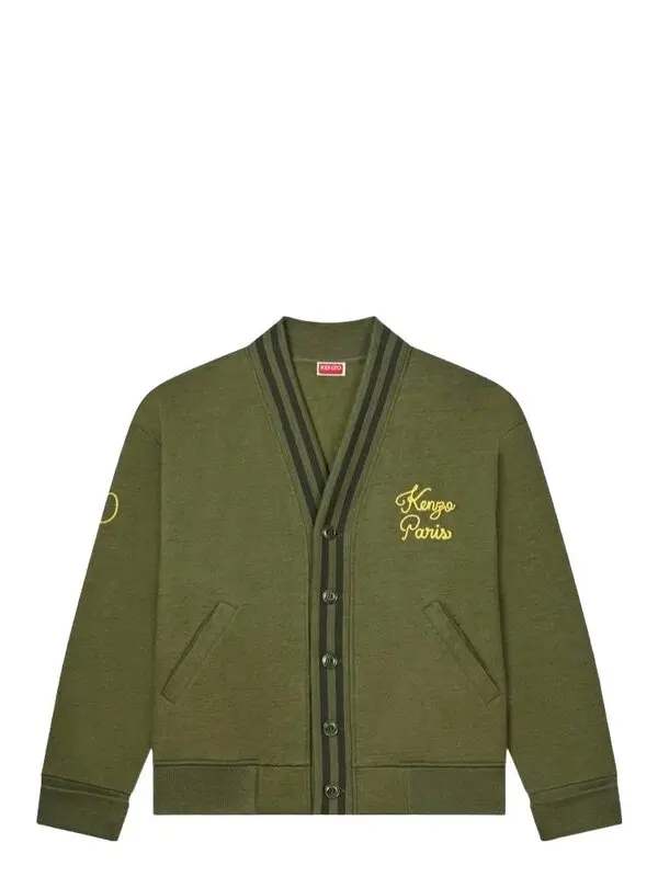 Kenzo Chainstitch Embroidered Cardigan - Green