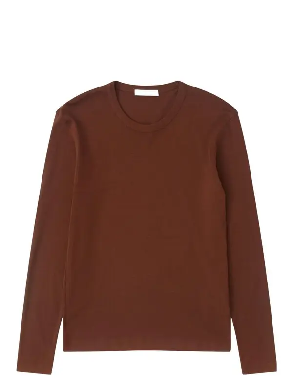 LEMAIRE Long Sleeve Cotton T-shirt - Brown