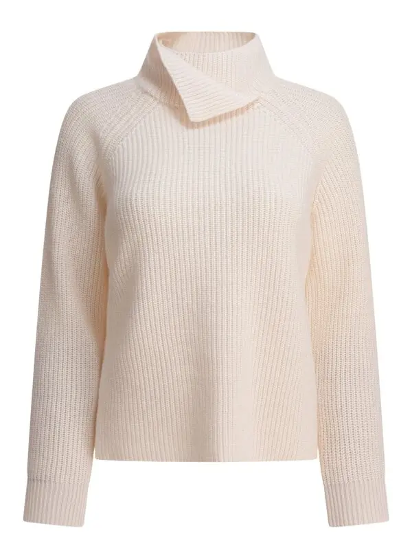KANGRA Ribbed High-neck Cashmere Sweater - Beige