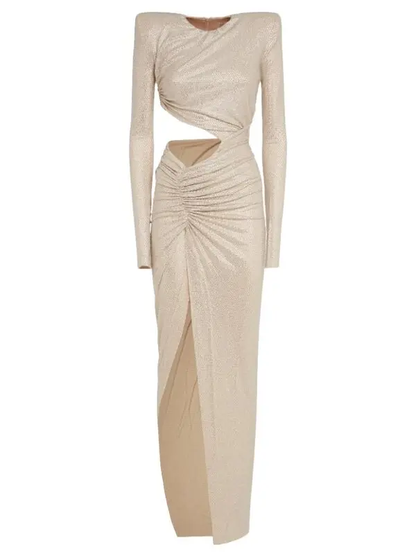 Alexandre Vauthier Long-sleeved Round-necked Dress - Nude